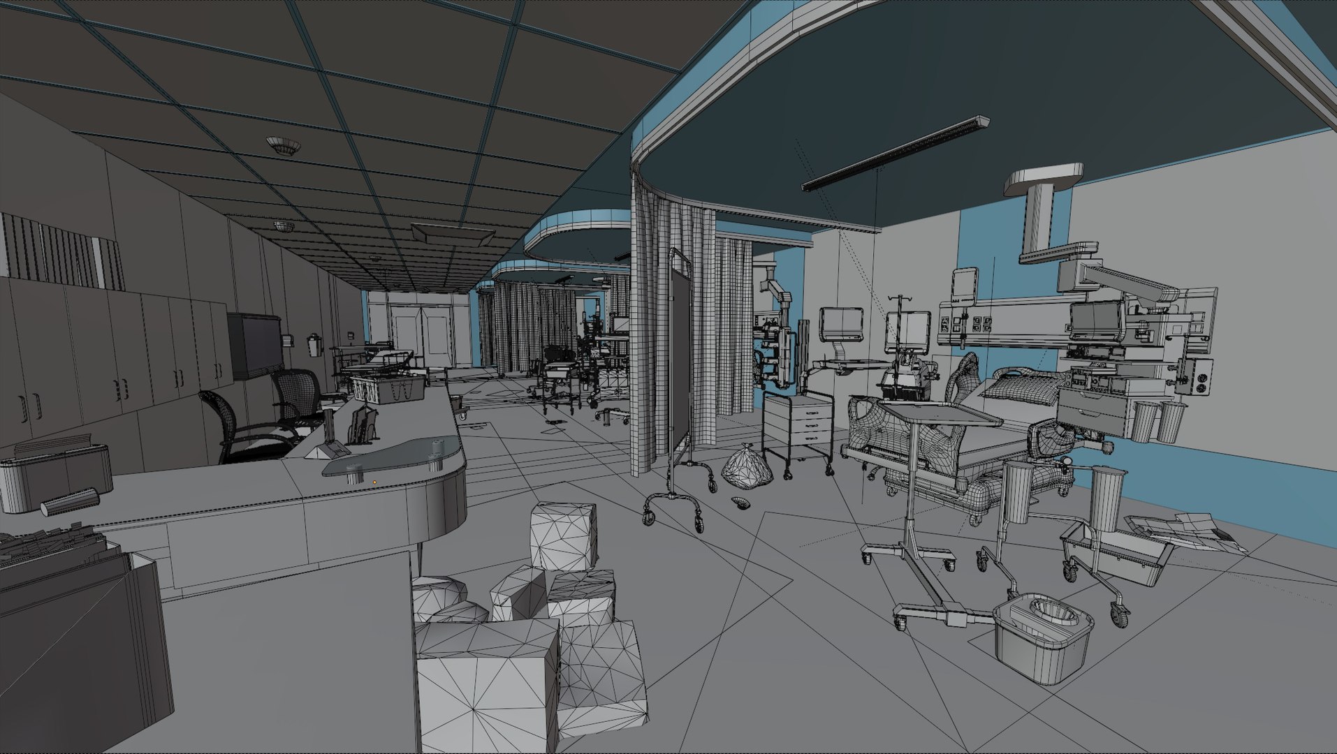 Hospital Wardroom 3D Model - TurboSquid 2257791