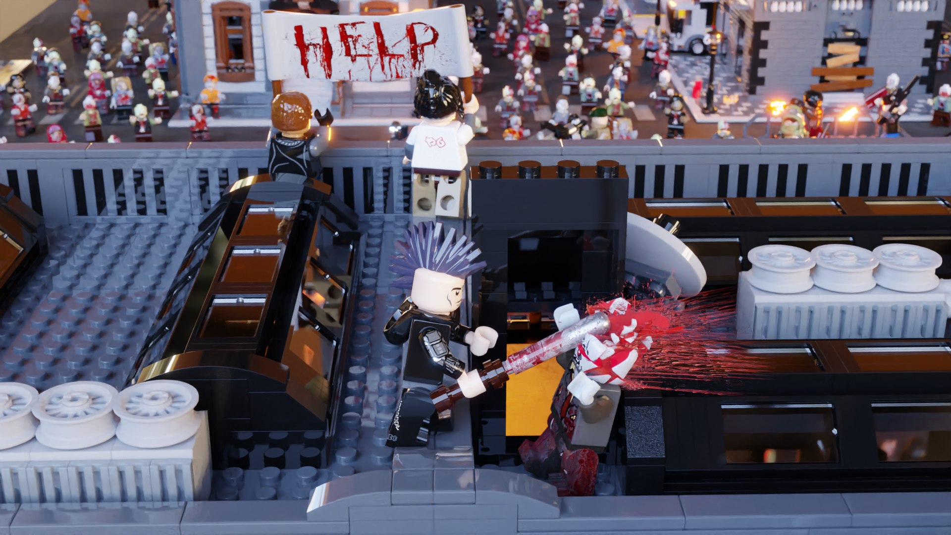 3D Zombie Apocalypse Lego Scene - TurboSquid 2135976