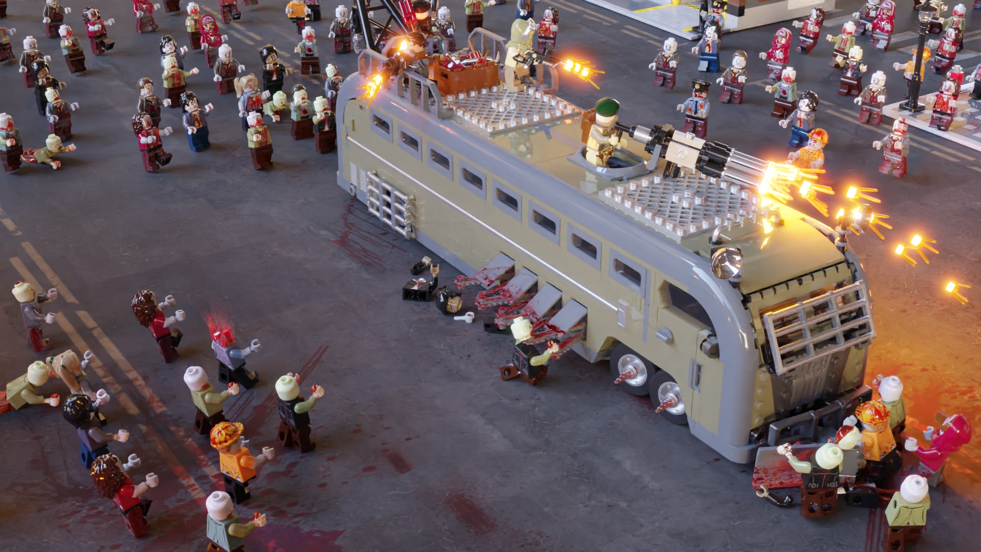 3D Zombie Apocalypse Lego Scene - TurboSquid 2135976