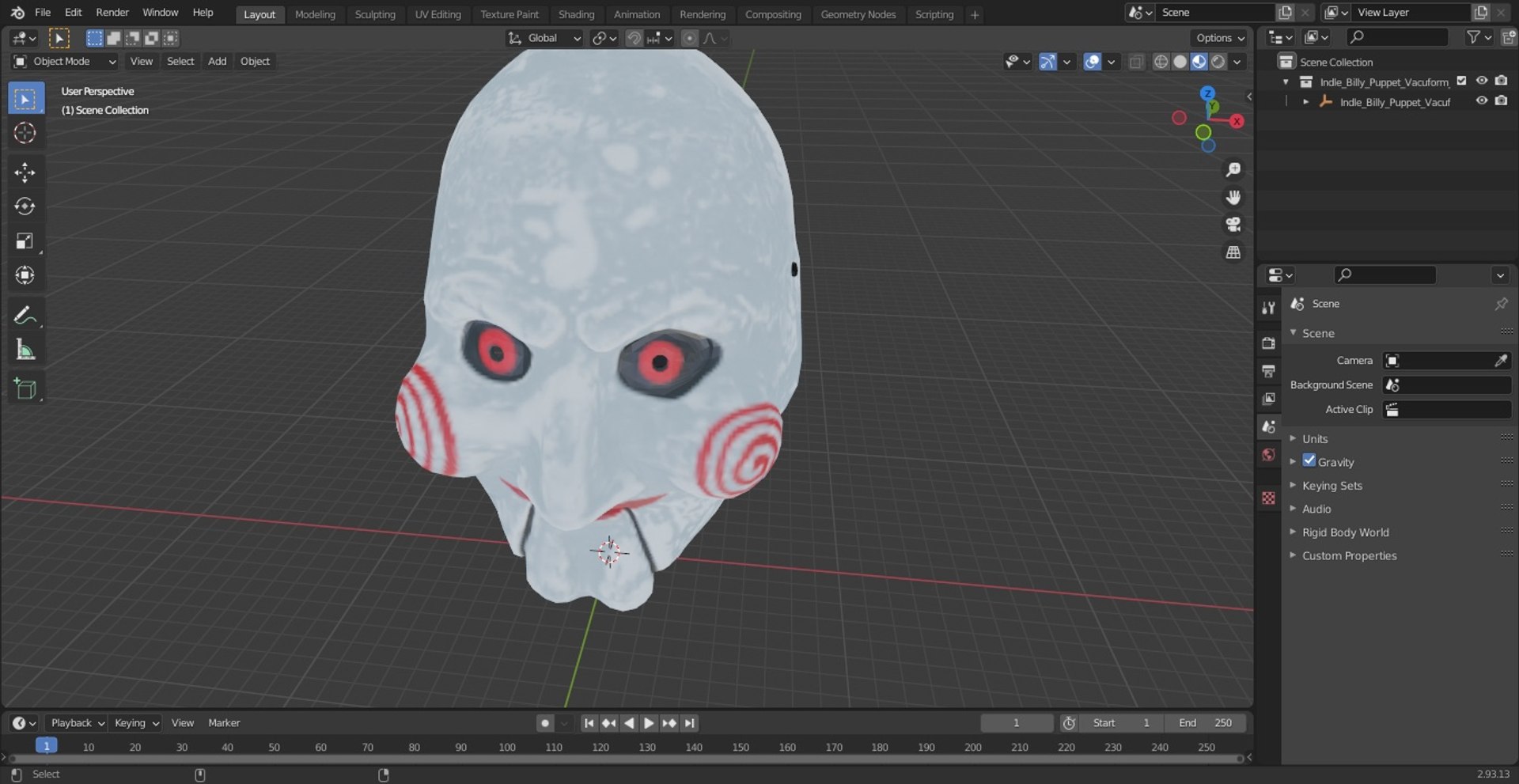 3D Idle Billy Puppet Vacuform Mask - TurboSquid 2005925