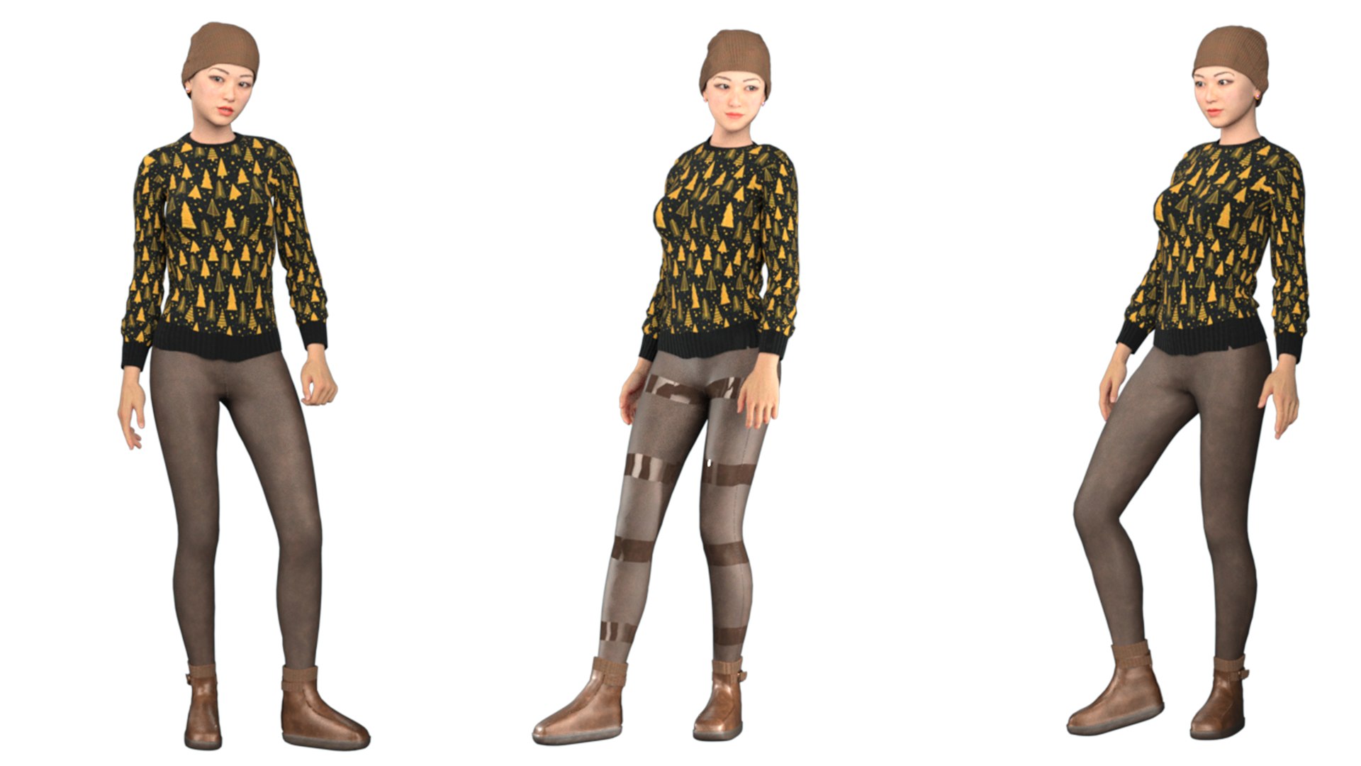 3D Realistic Rigged Style Girl-Sophia Character 3D Model Model ...