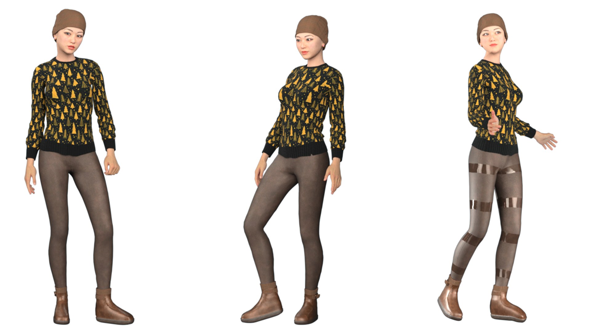 3D Realistic Rigged Style Girl-Sophia Character 3D Model Model ...