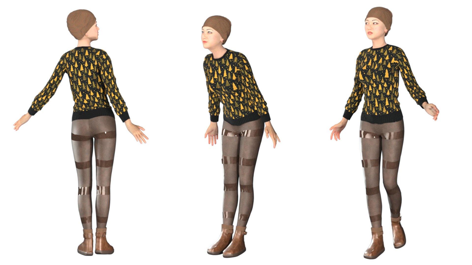 3D Realistic Rigged Style Girl-Sophia Character 3D Model Model ...