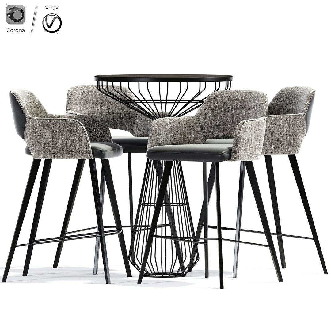 Vintara Swivel Counter Stool Lucy Table Model - TurboSquid 2411971