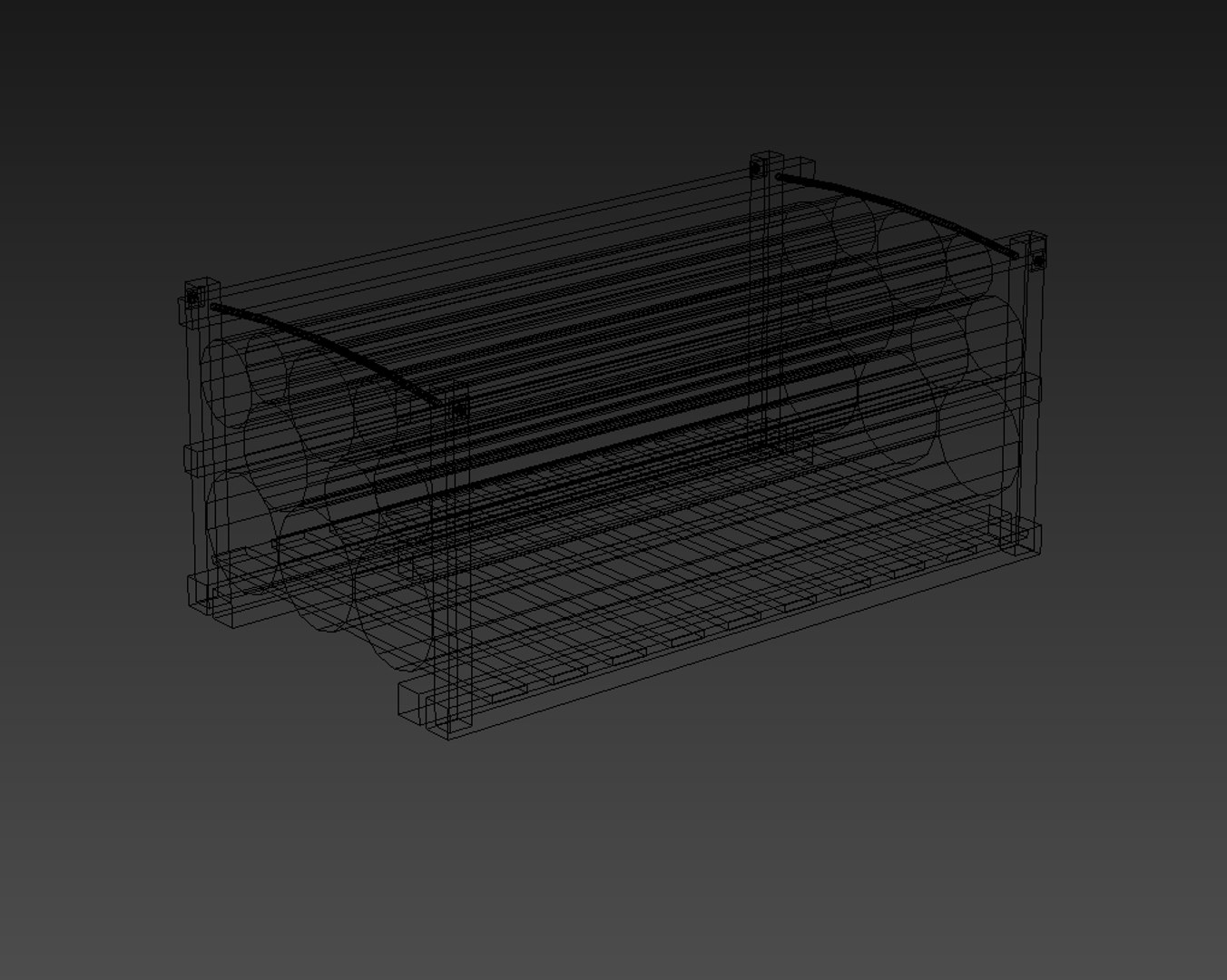 old style lumber storage unit 3d obj