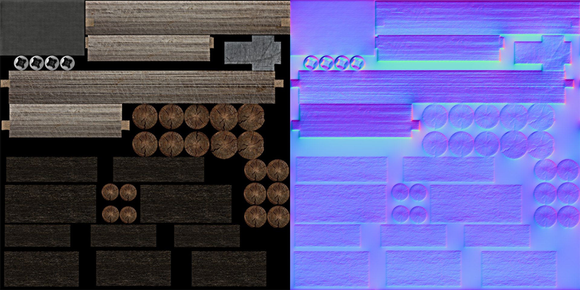 old style lumber storage unit 3d obj
