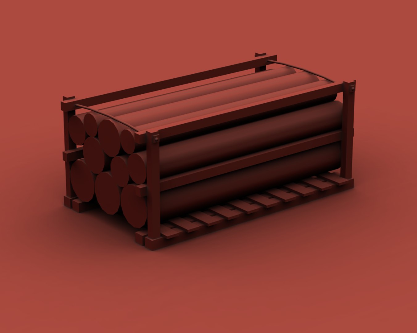 old style lumber storage unit 3d obj