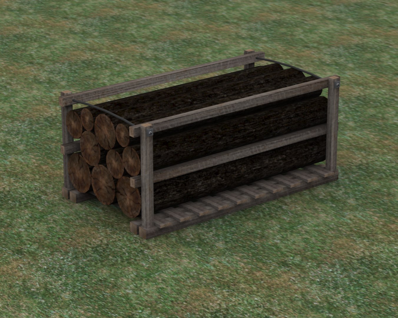 old style lumber storage unit 3d obj