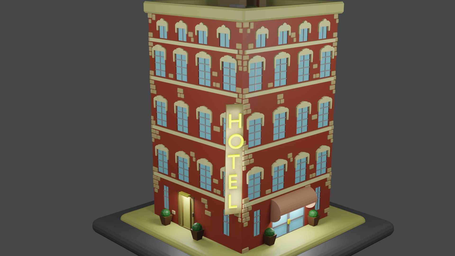 3D Blender Simple Hotel - TurboSquid 2076210