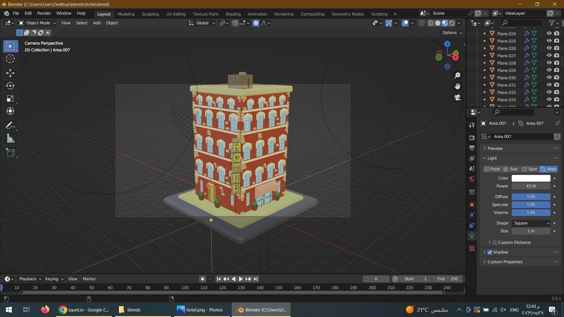 3D Blender Simple Hotel - TurboSquid 2076210