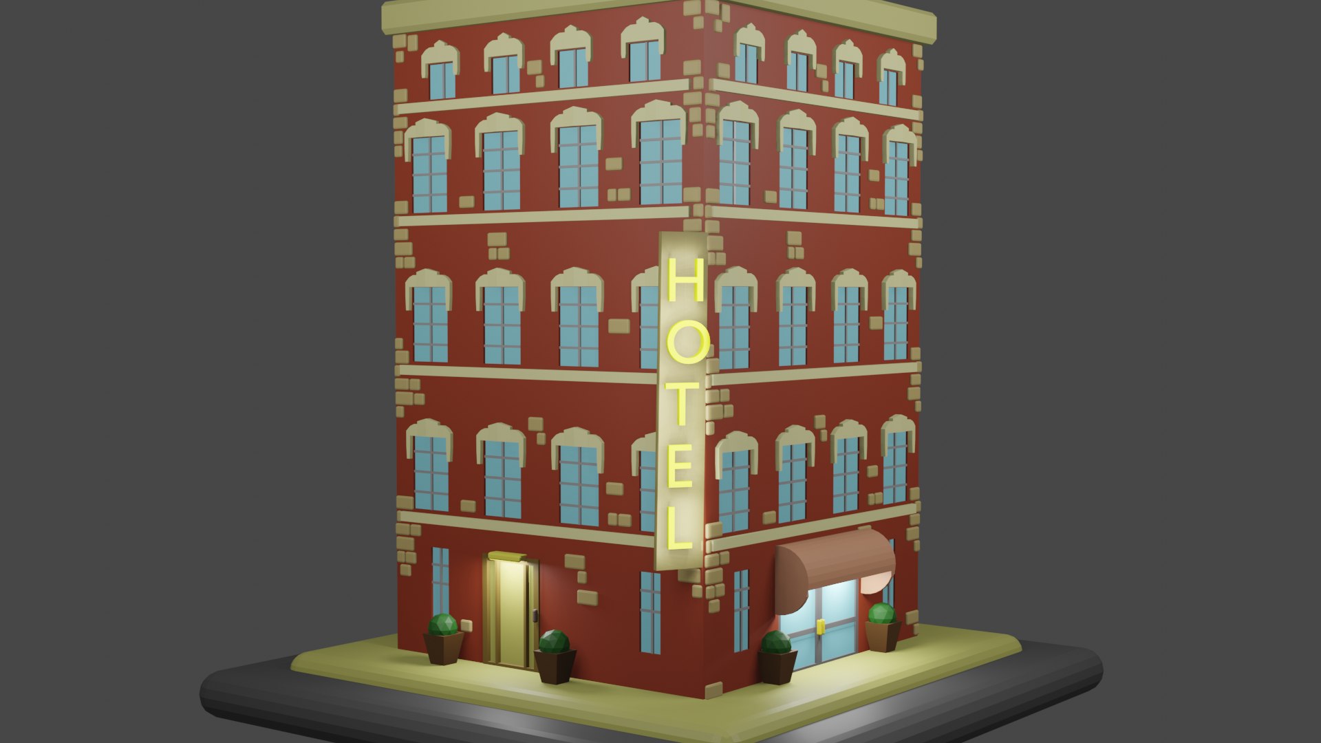 3D Blender Simple Hotel - TurboSquid 2076210