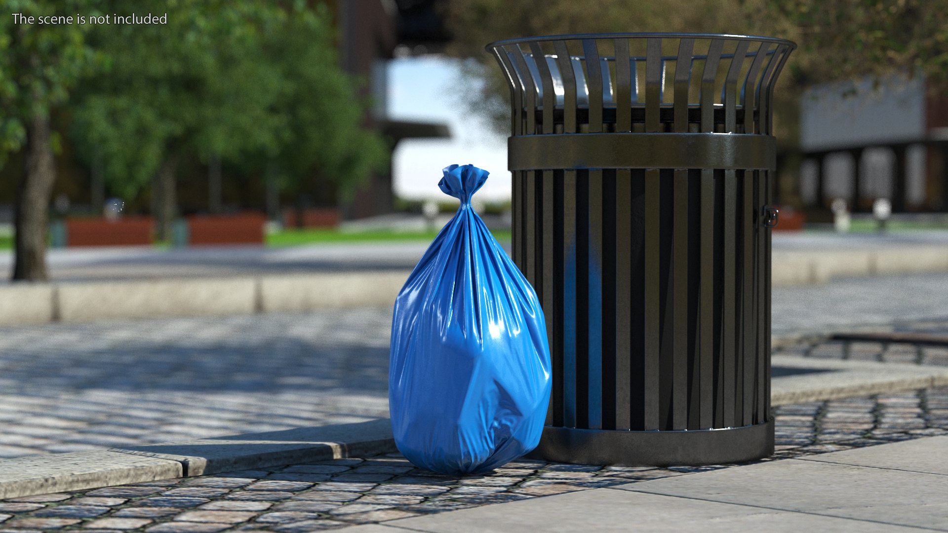 3D Blue Trash Bag Closed - TurboSquid 1839918