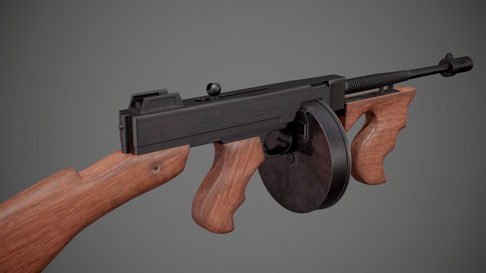 3D Thompson Submachine Gun - TurboSquid 1587694