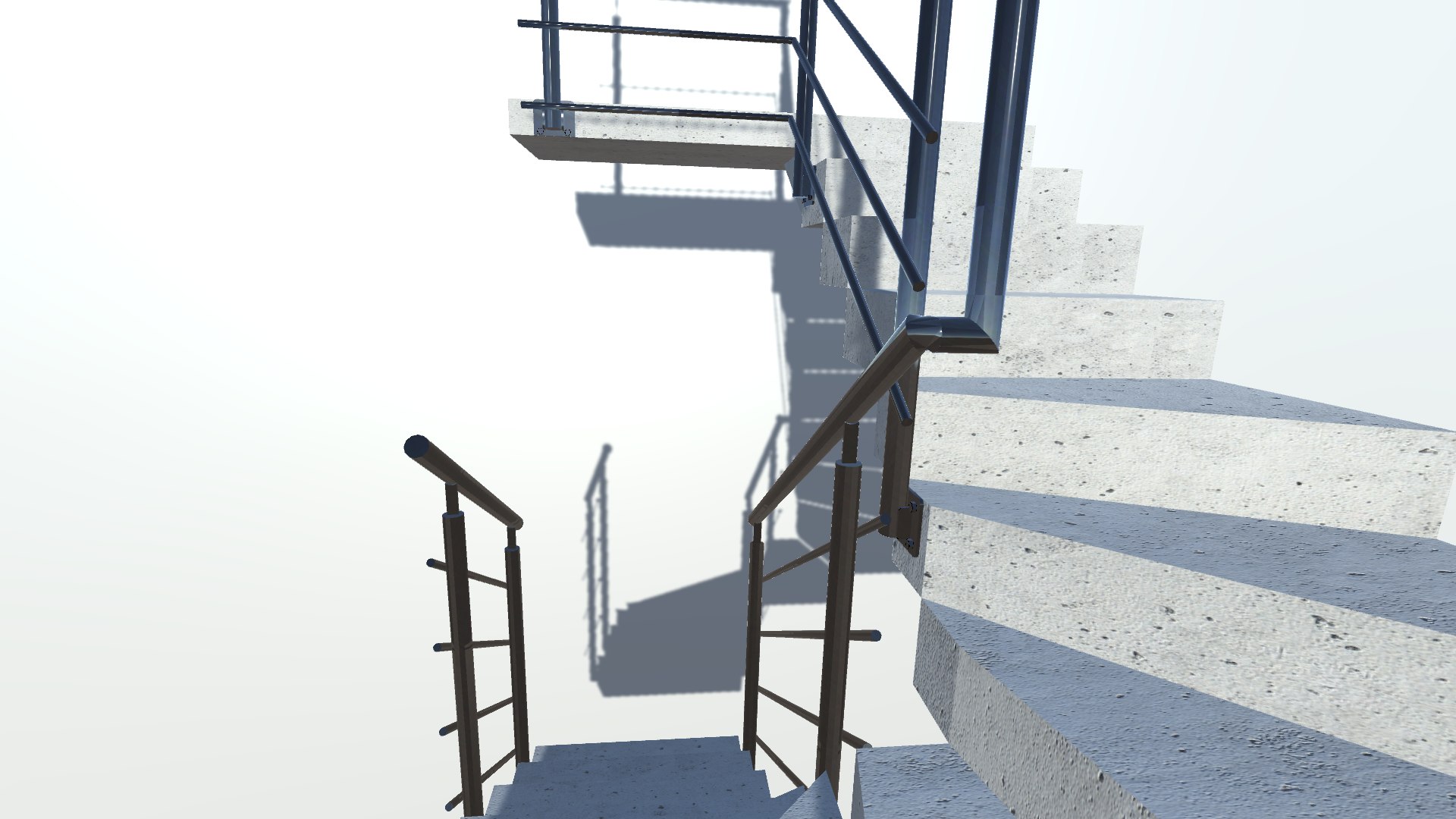 3D stair railing model - TurboSquid 1704802