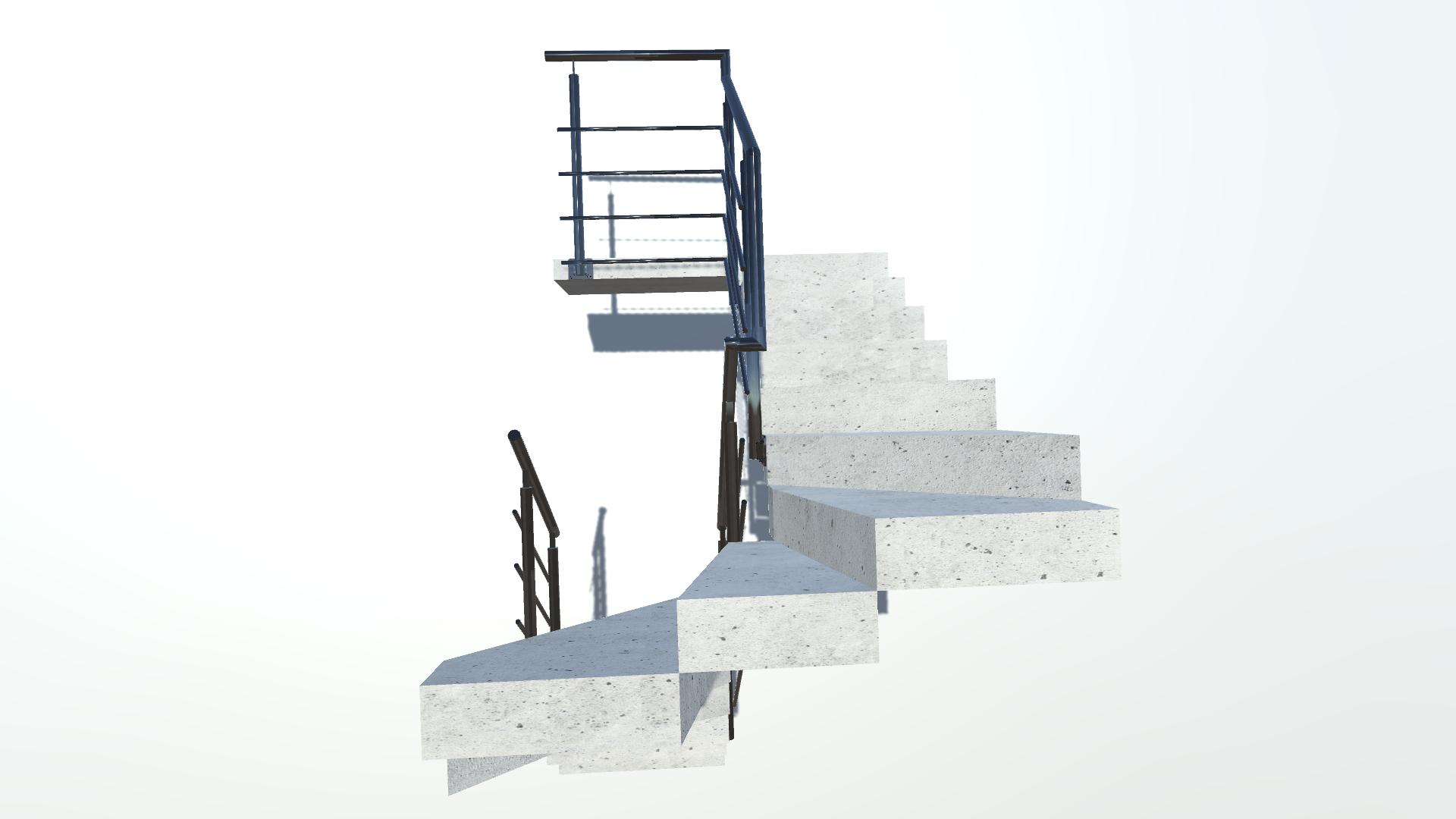 3D stair railing model - TurboSquid 1704802