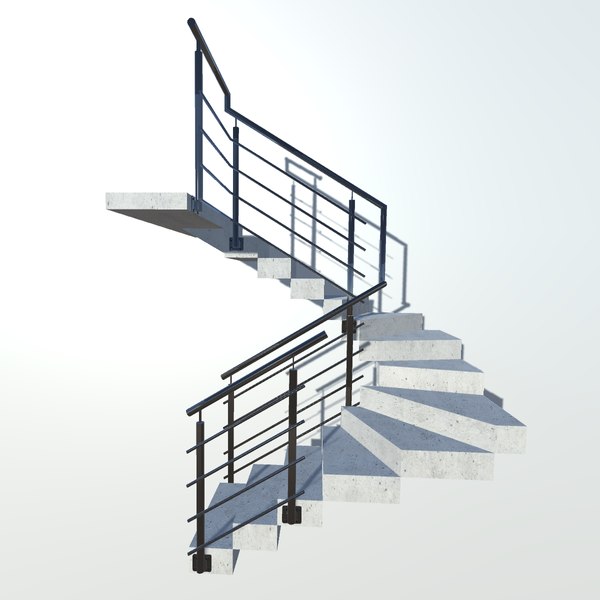 3D stair railing model - TurboSquid 1704802