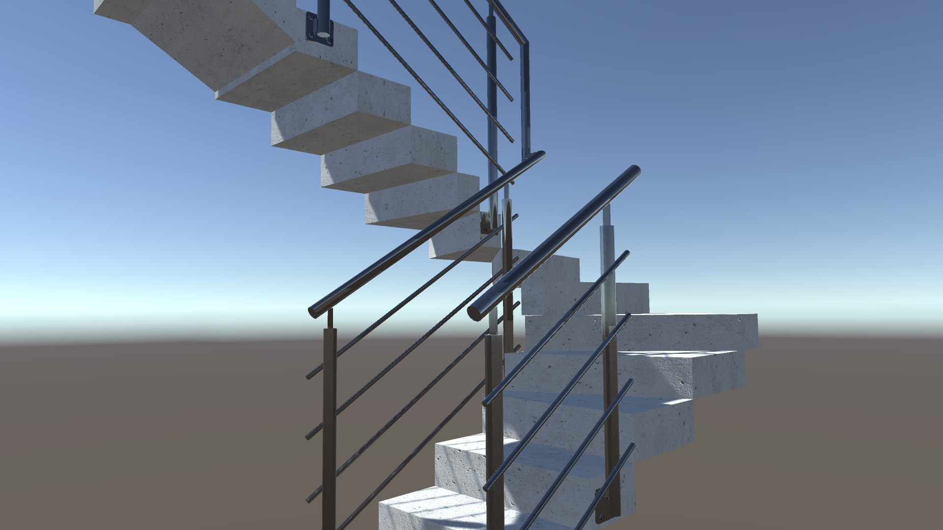 3D stair railing model - TurboSquid 1704802