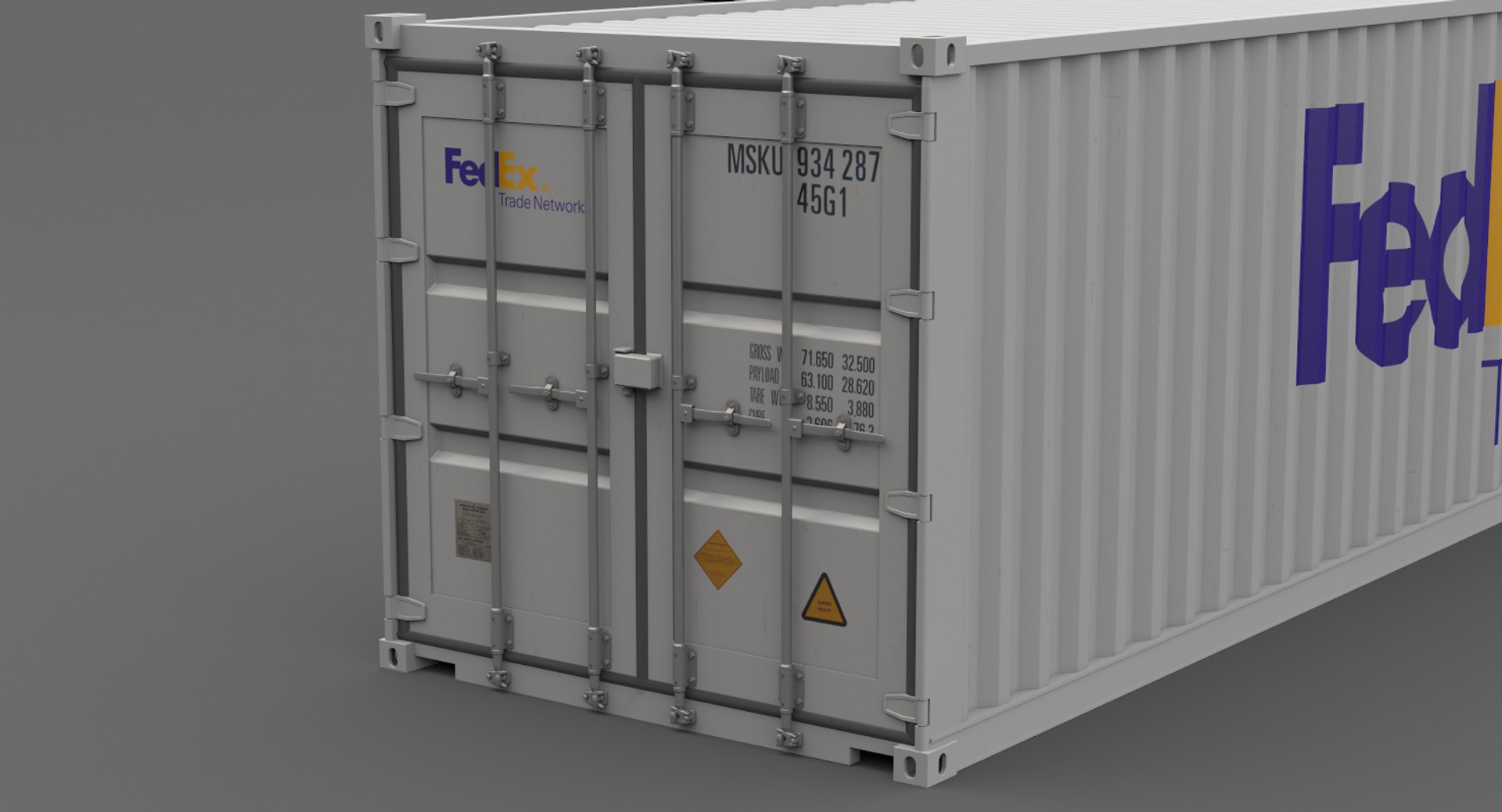 Fedex Shipping Container Model - TurboSquid 1236562