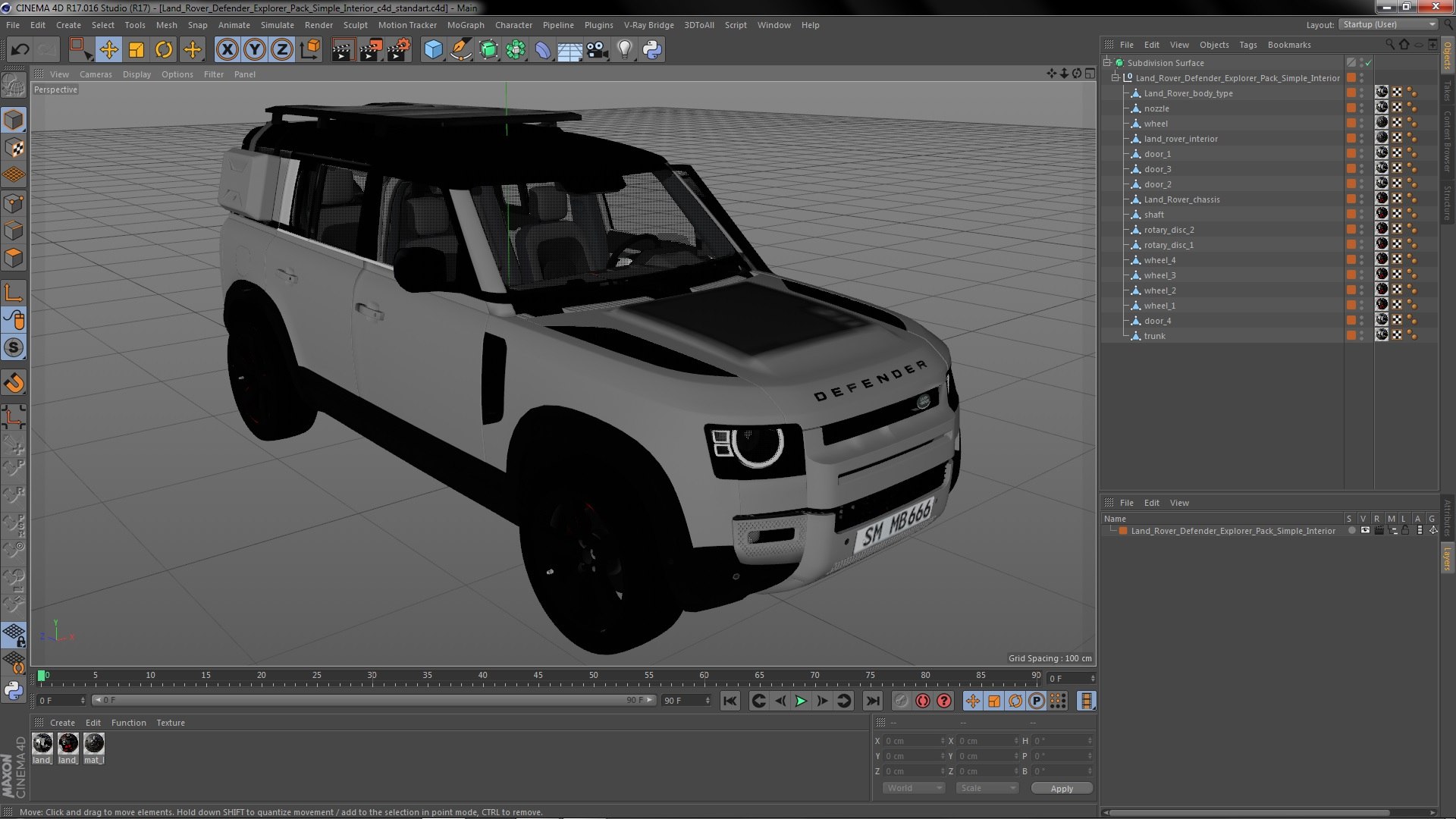 Land Rover Defender Explorer Pack Simple Interior 3D model - TurboSquid ...