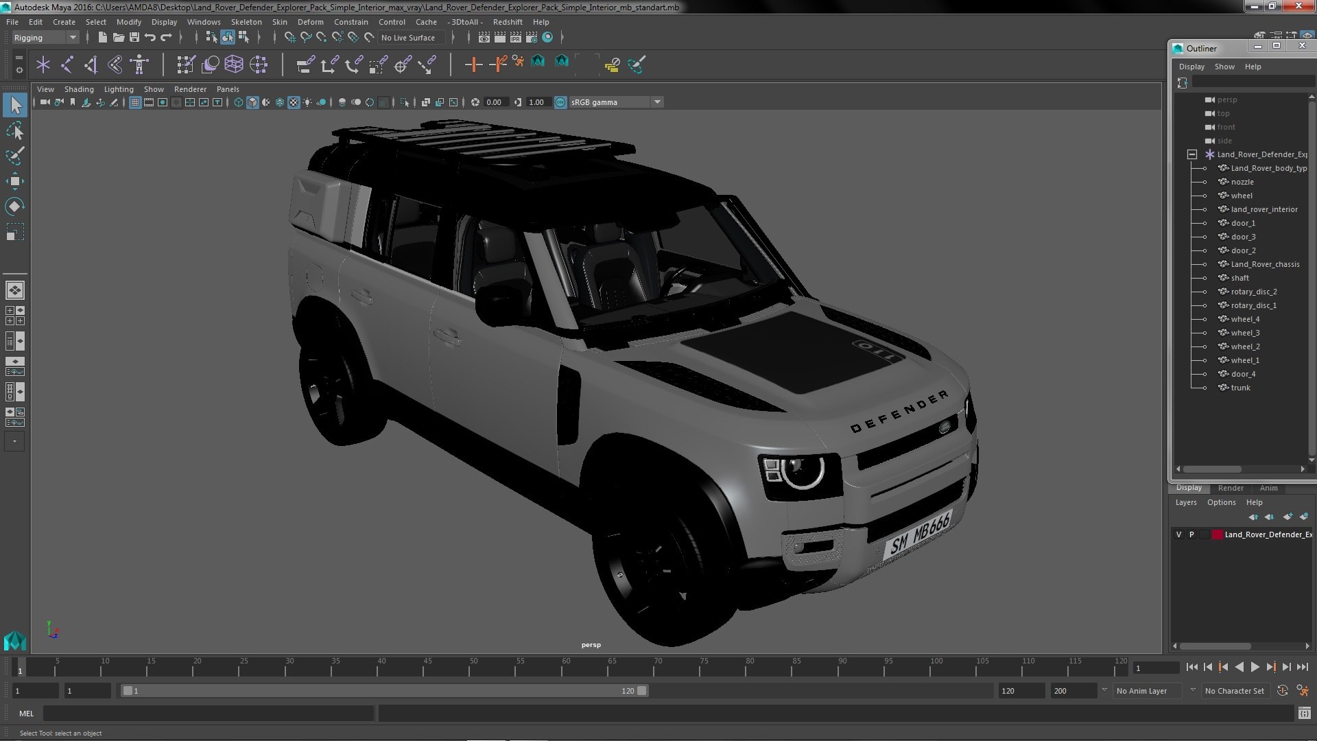 Land Rover Defender Explorer Pack Simple Interior 3D model - TurboSquid ...