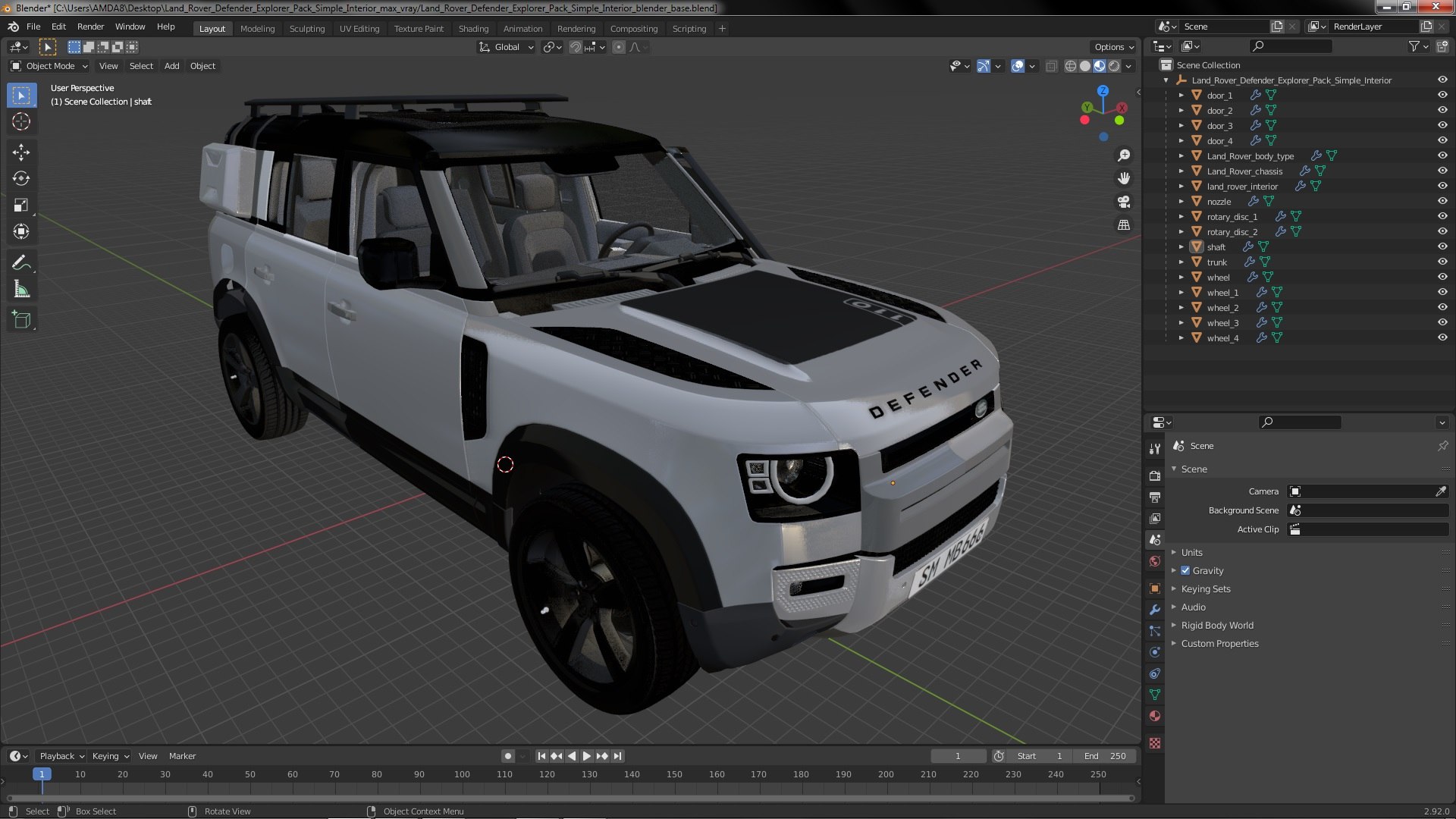Land Rover Defender Explorer Pack Simple Interior 3D model - TurboSquid ...