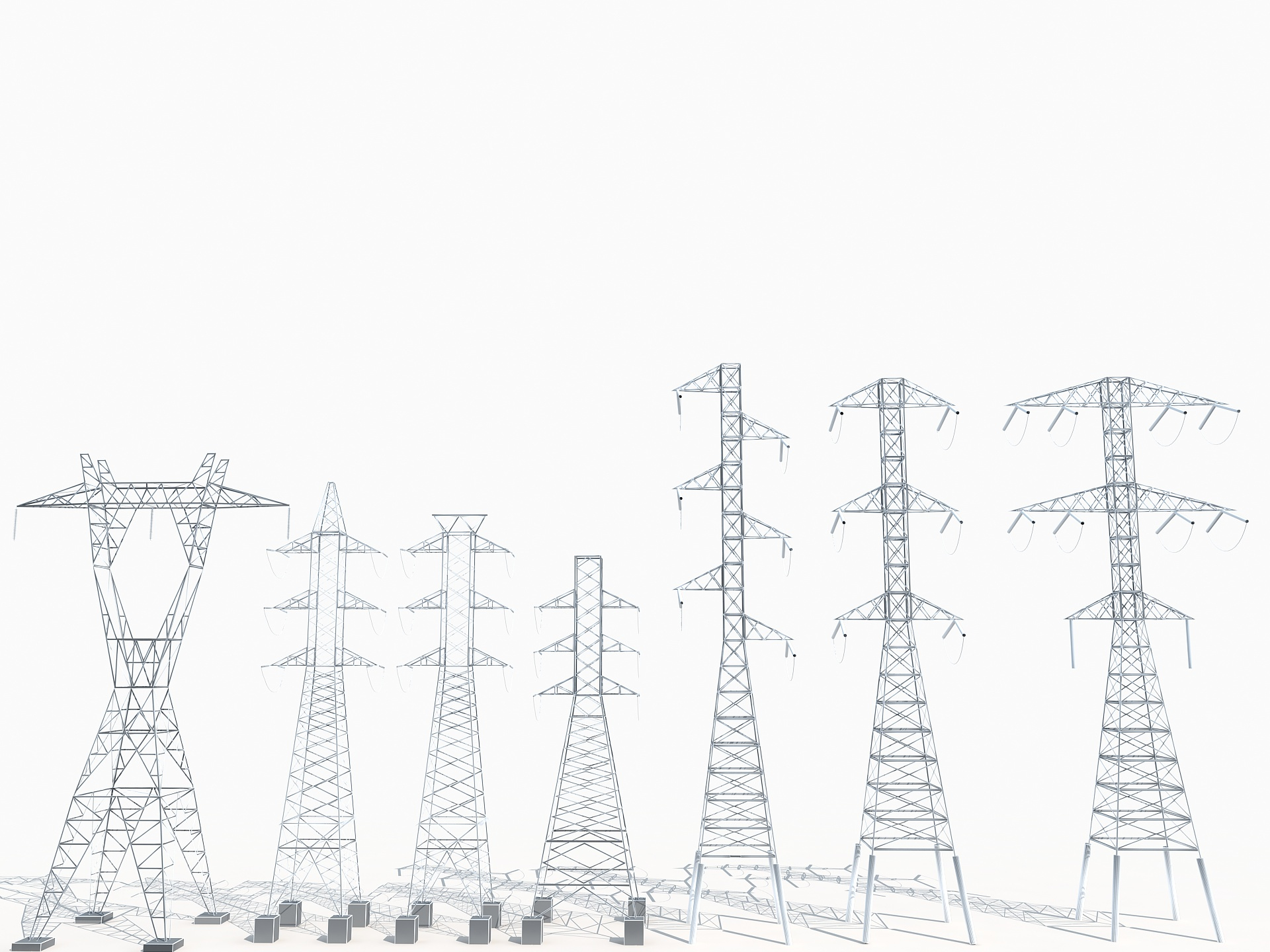 3D model Electric Power Towers - TurboSquid 1867609