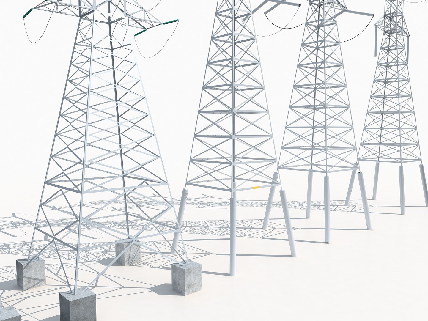 3D Model Electric Power Towers - TurboSquid 1867609