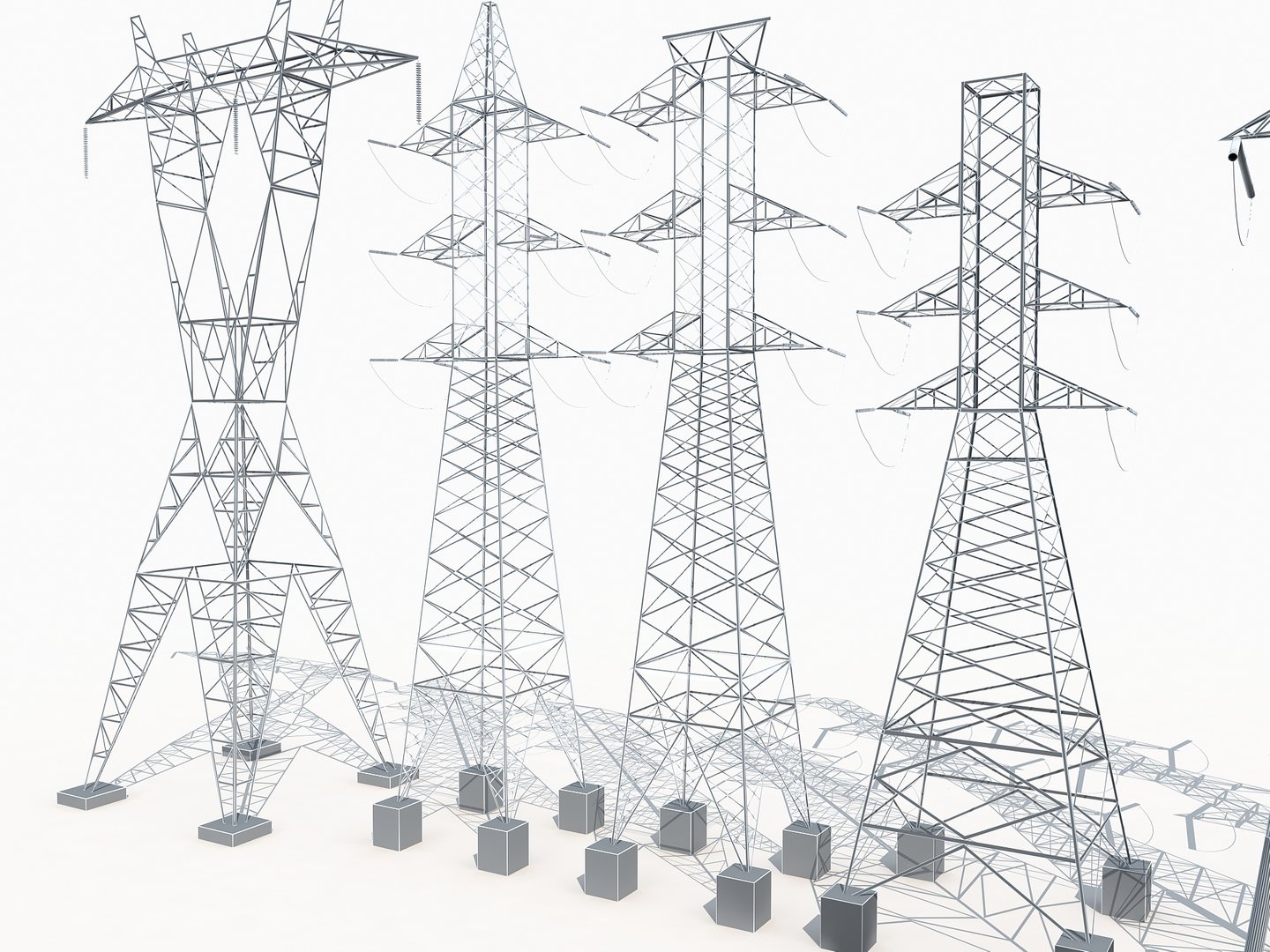 3D model Electric Power Towers - TurboSquid 1867609
