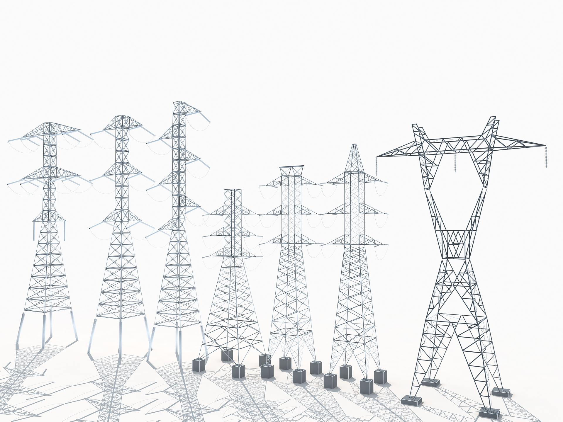 3D model Electric Power Towers - TurboSquid 1867609