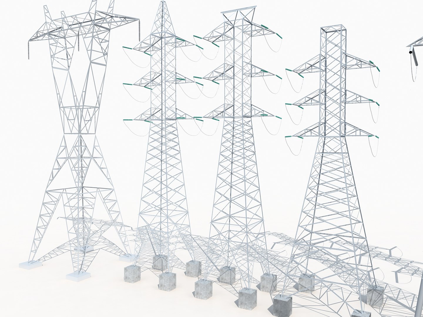 3D Model Electric Power Towers - TurboSquid 1867609