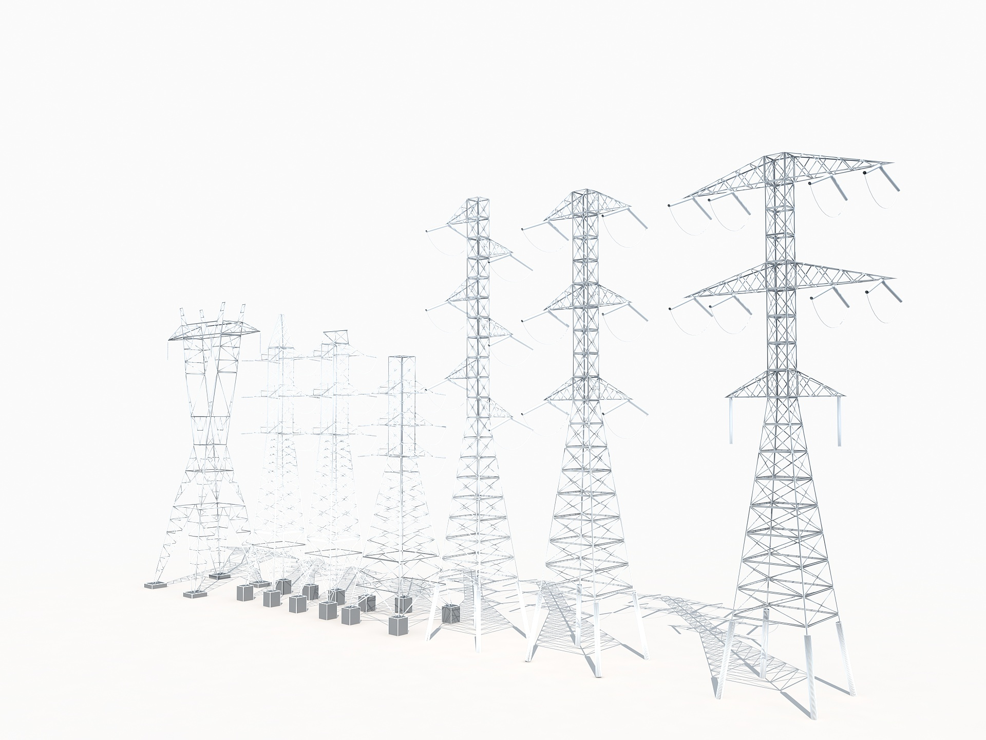 3D model Electric Power Towers - TurboSquid 1867609