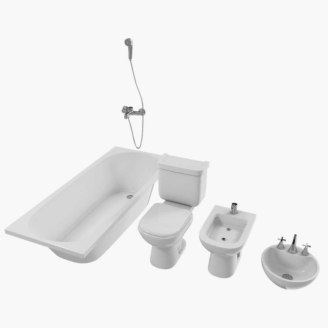 Bathroom Set 3D Model - TurboSquid 1454201