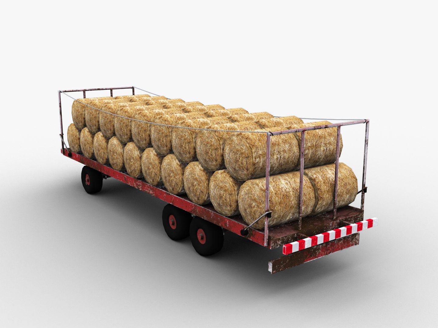 3D Bale Trailer Lowpoly - TurboSquid 2148443