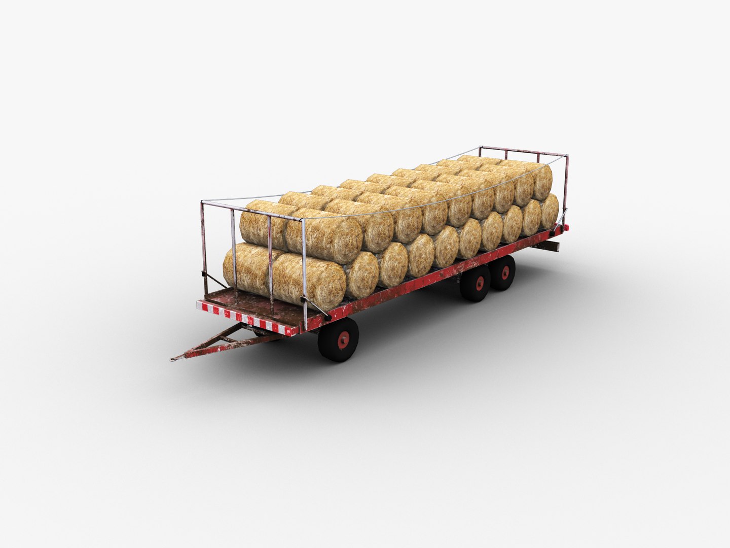 3D Bale Trailer Lowpoly - TurboSquid 2148443
