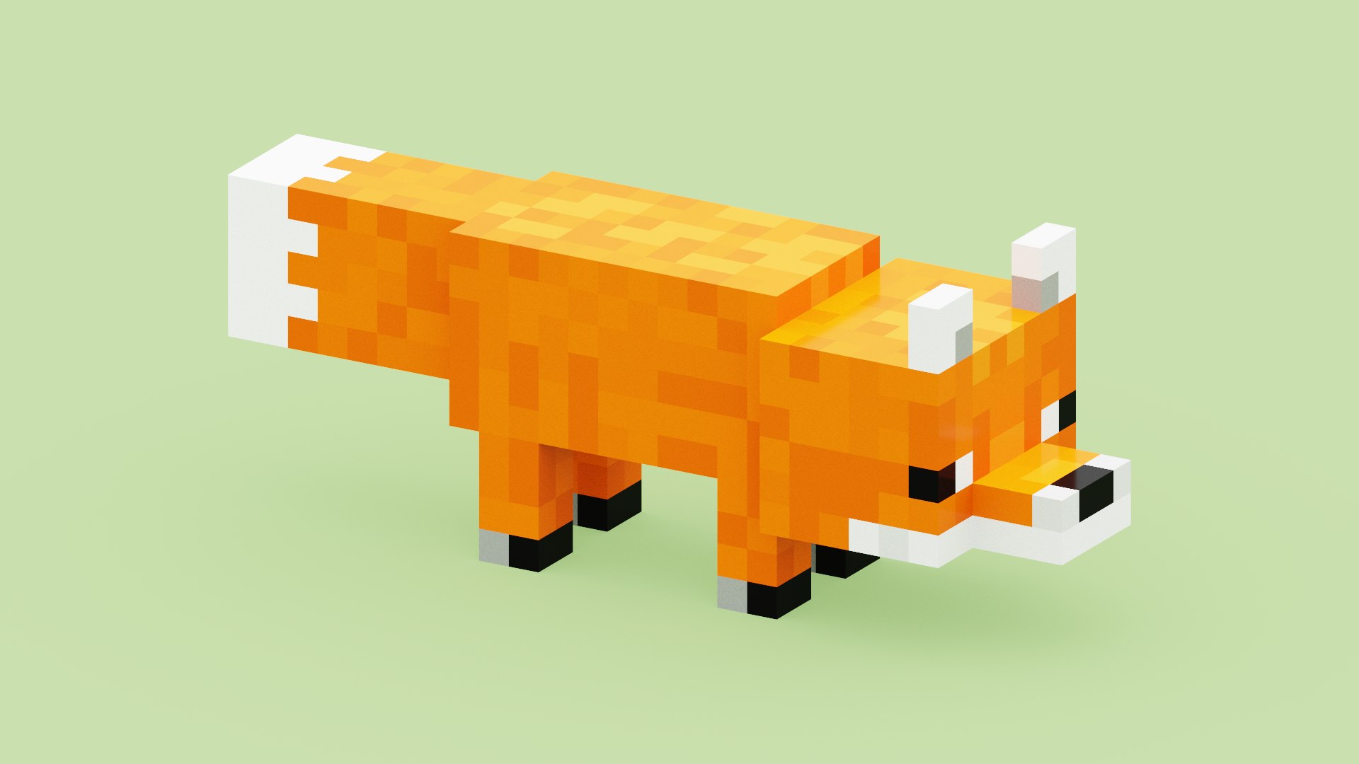 3D Minecraft Fox Model - TurboSquid 2076589