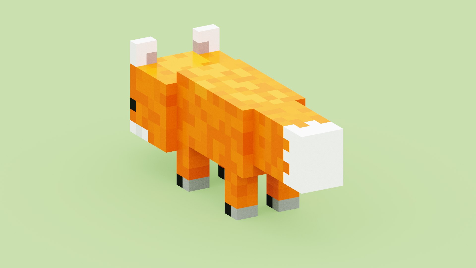 3D Minecraft Fox Model - TurboSquid 2076589