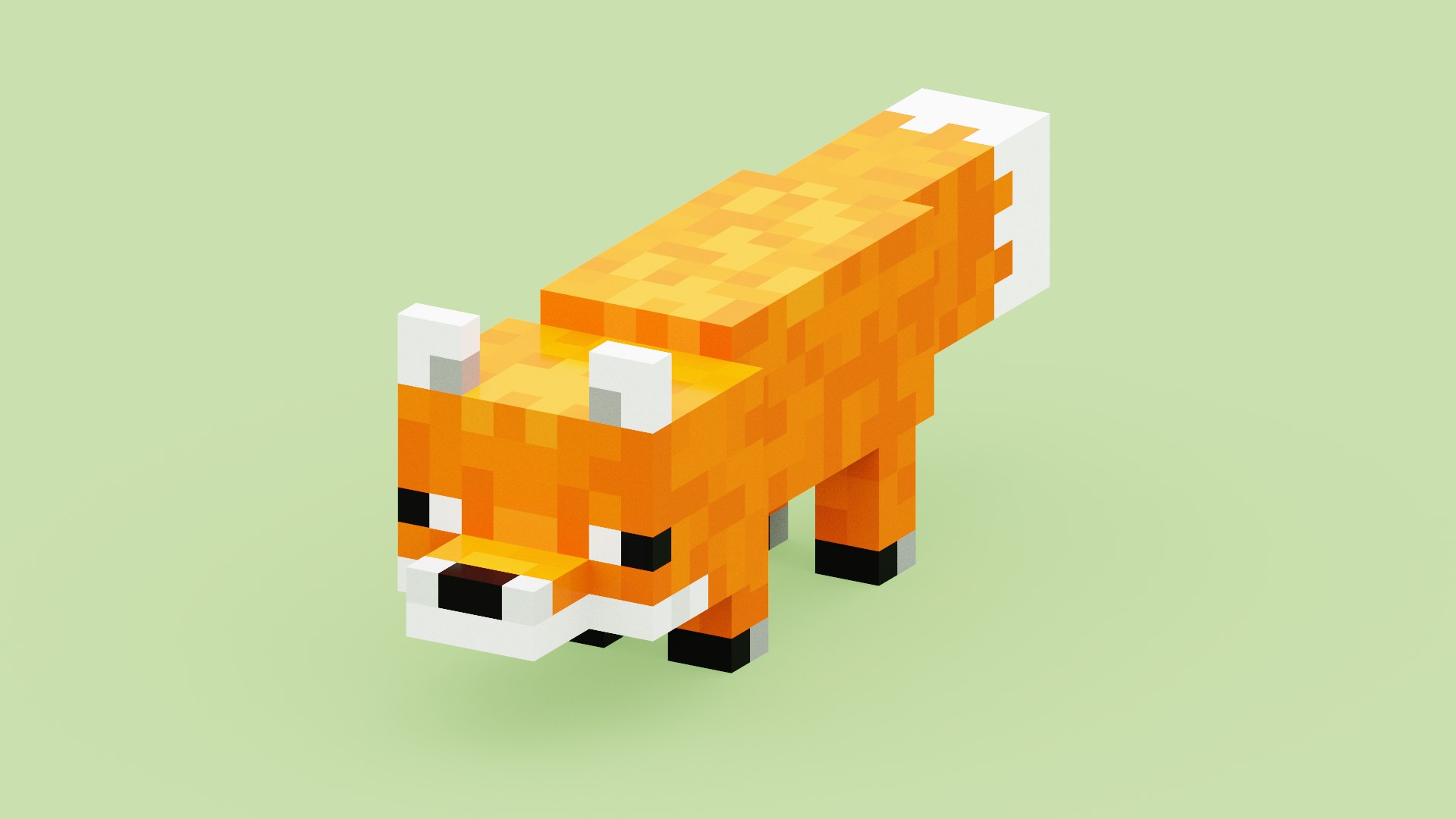 3D Minecraft Fox Model - TurboSquid 2076589