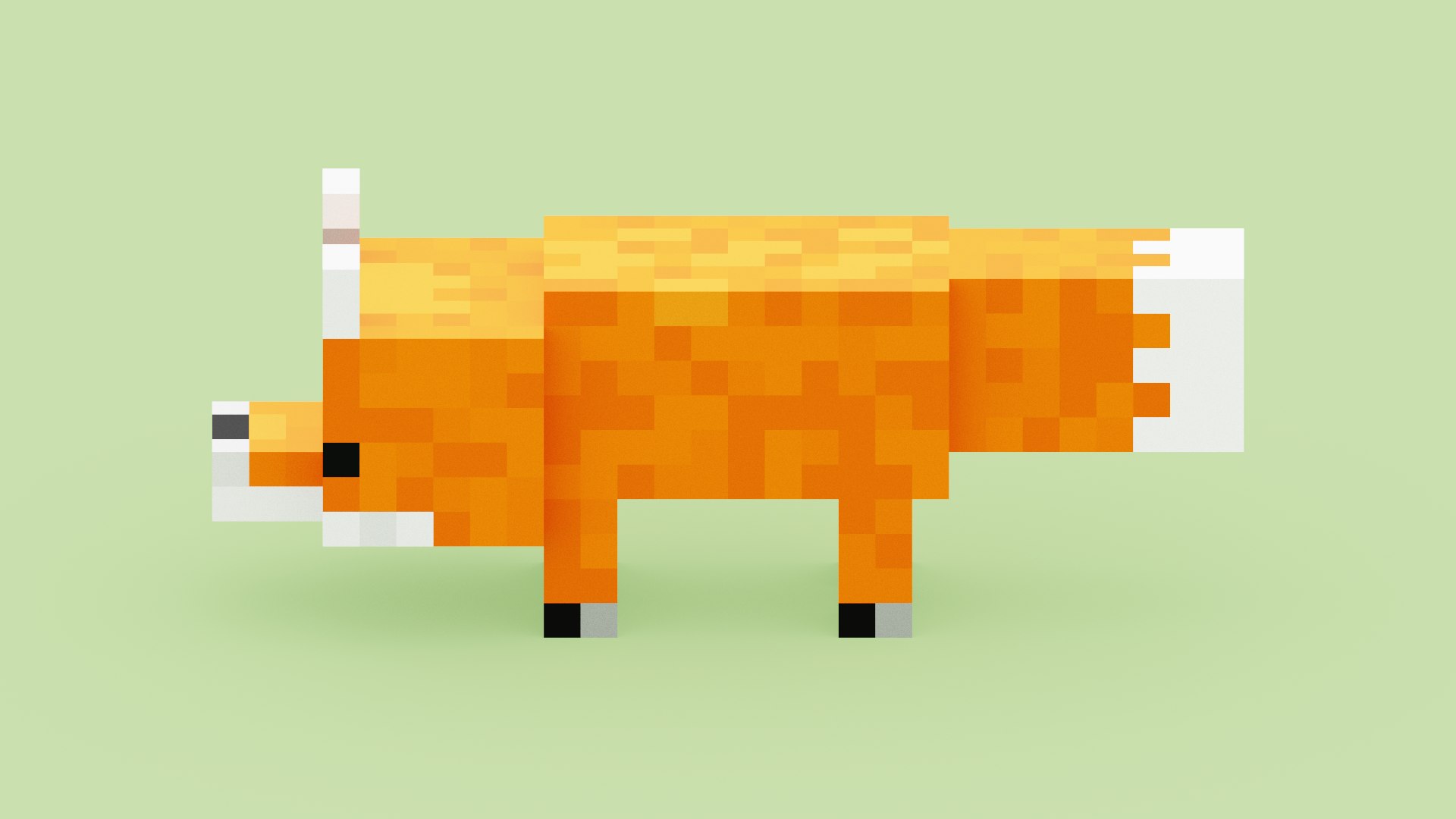 3D Minecraft Fox Model - TurboSquid 2076589