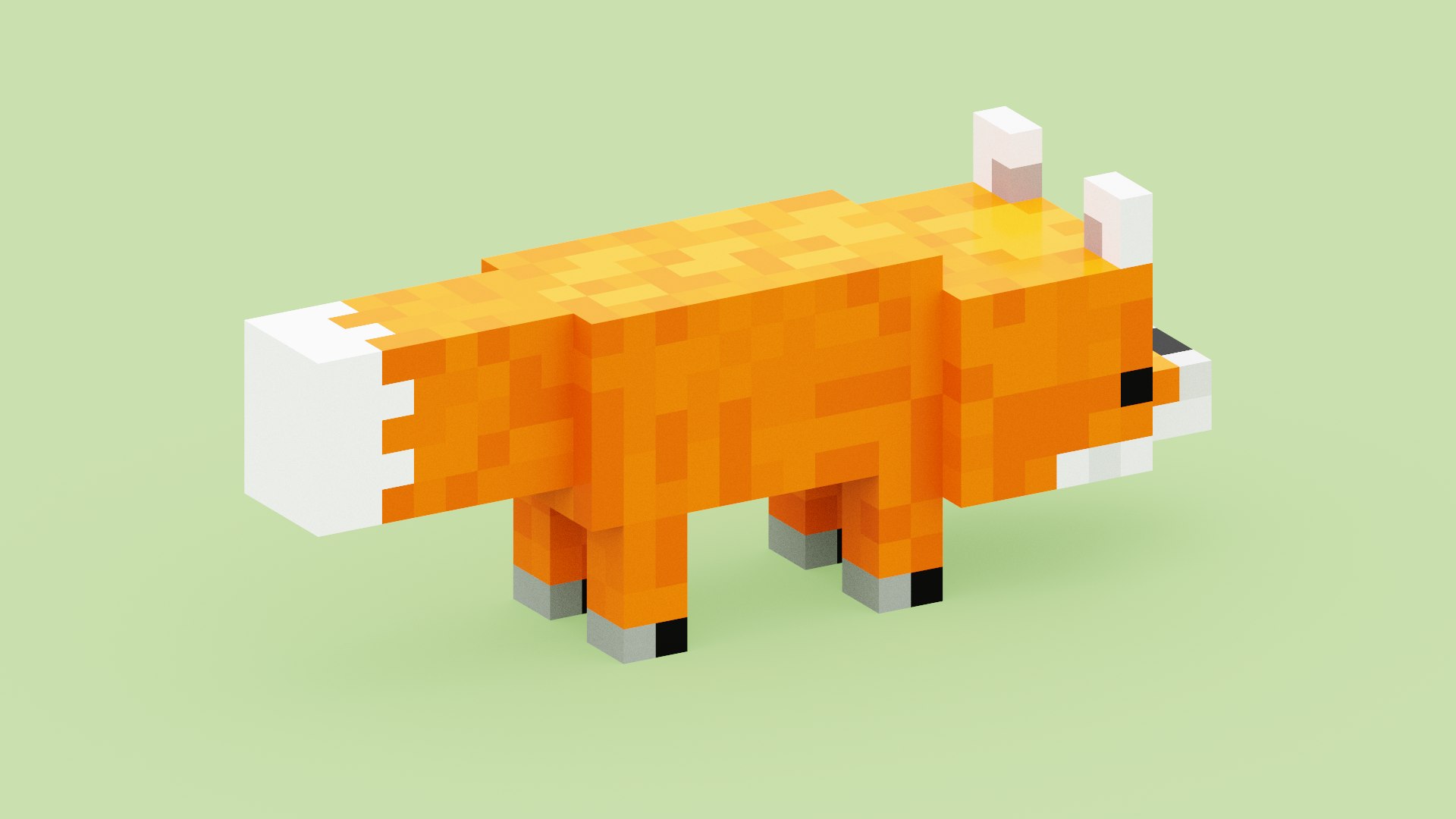 3D Minecraft Fox Model - TurboSquid 2076589