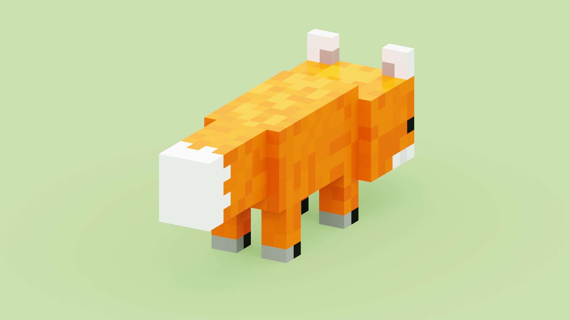 3D Minecraft Fox Model - TurboSquid 2076589