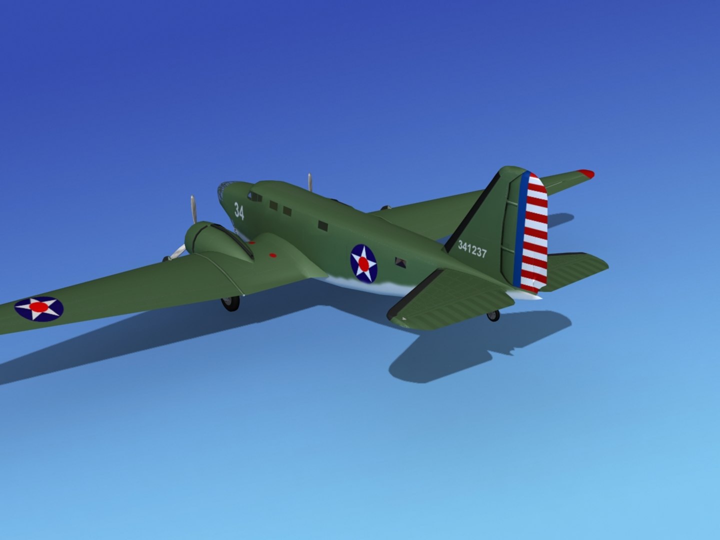 3d model douglas b-18 bolo bomber