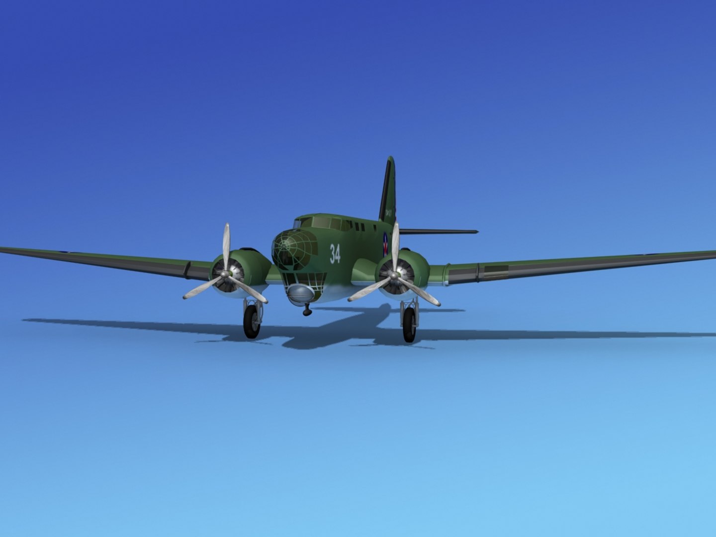 3d model douglas b-18 bolo bomber