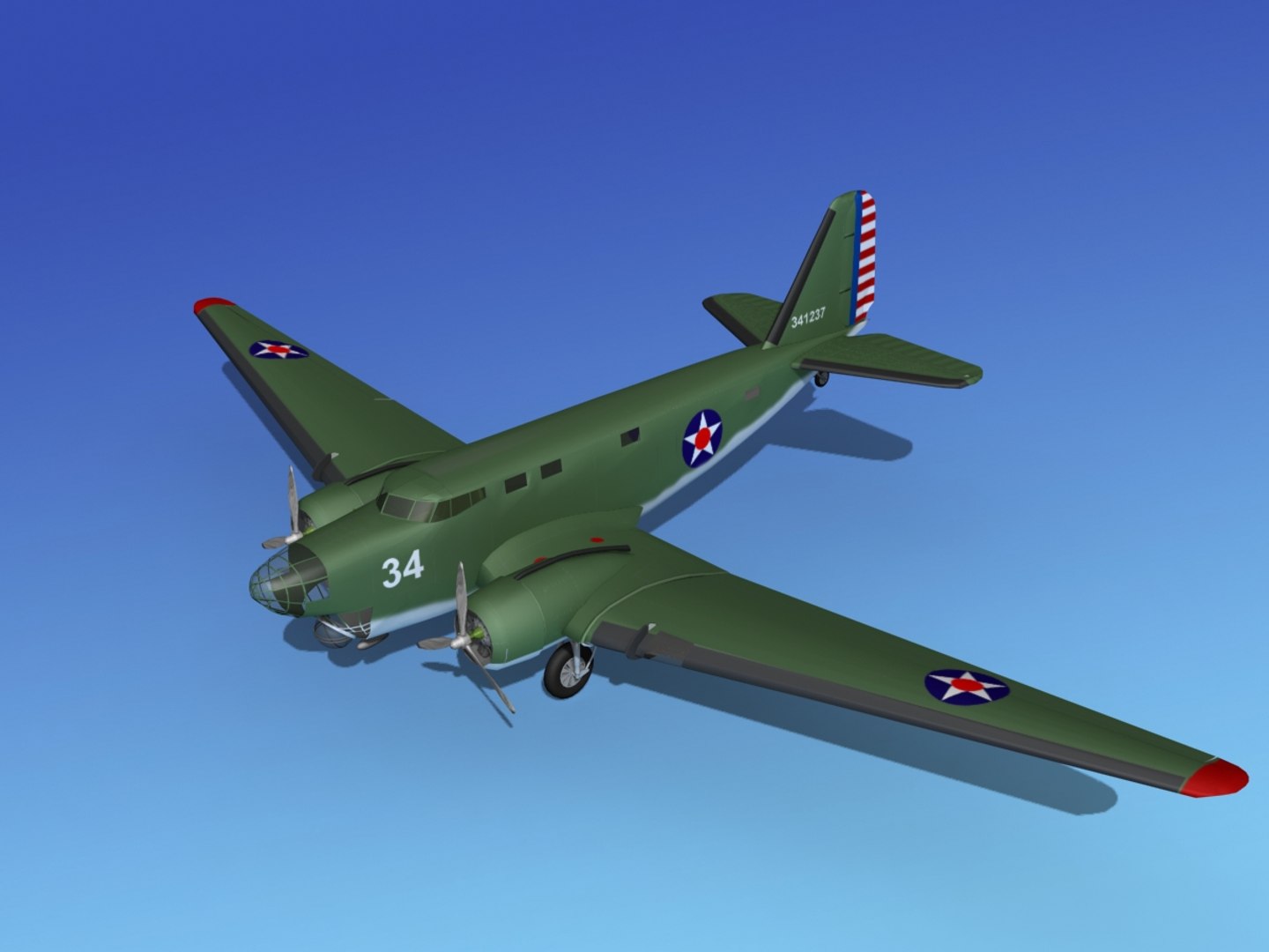 3d model douglas b-18 bolo bomber