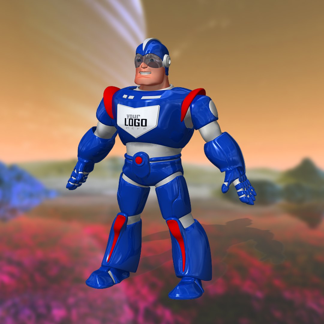 3d Space Hero Cartoon