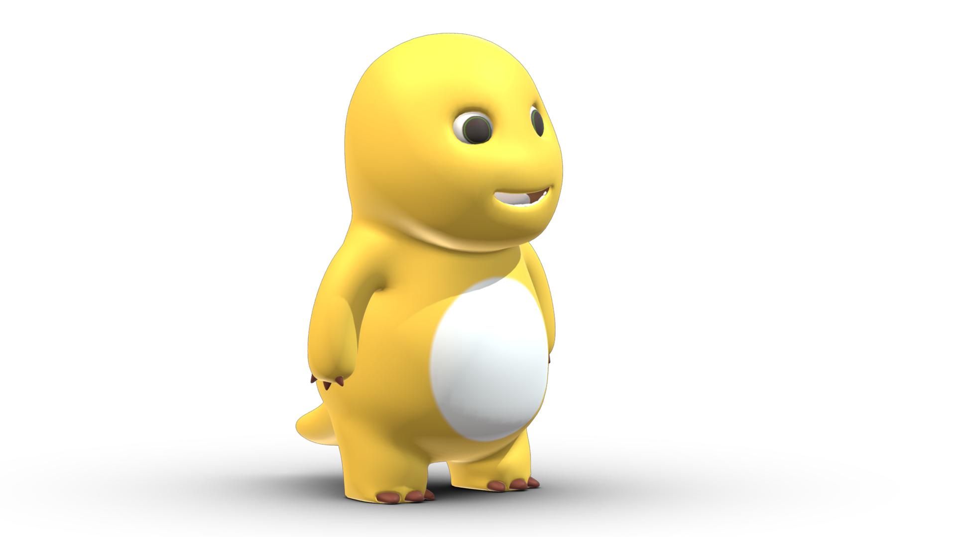 modelo 3d Chubby Yellow Dinosaur Cartoon Low Poly PBR Realistic ...