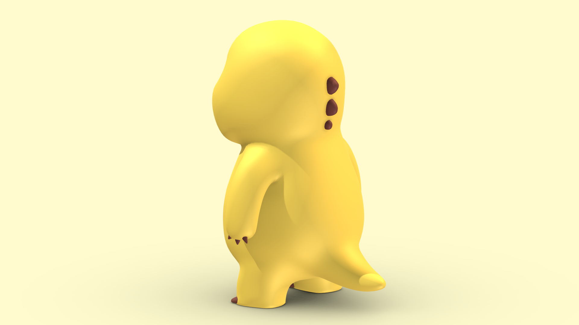 modelo 3d Chubby Yellow Dinosaur Cartoon Low Poly PBR Realistic ...