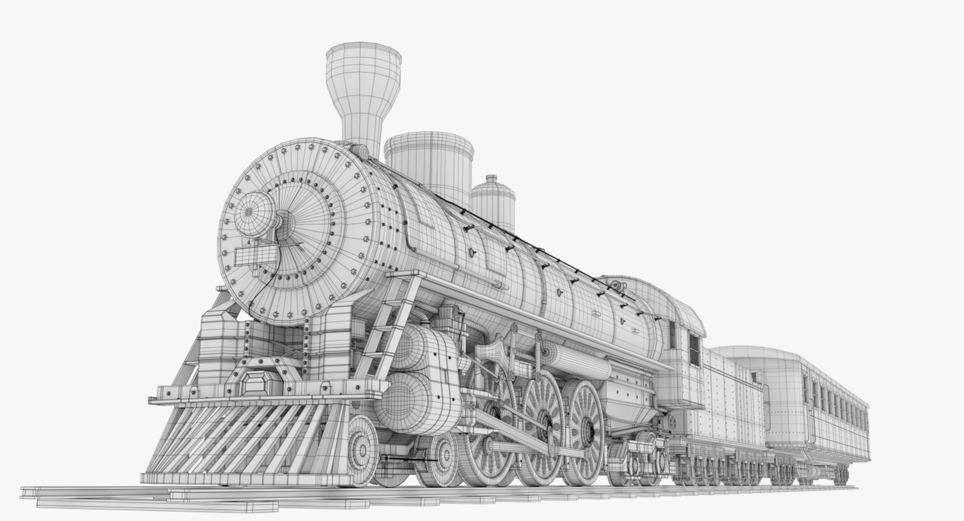 Steam Train Model - TurboSquid 1335544