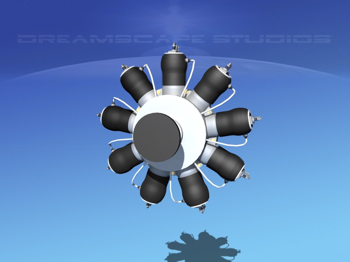 3d Gnome Monosaupape Rotary Engine