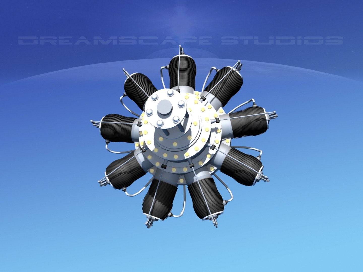 3d Gnome Monosaupape Rotary Engine