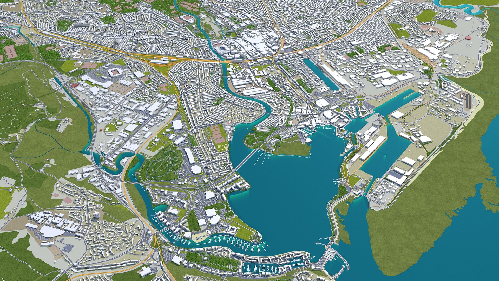 3D Model Cardiff Wales UK - TurboSquid 1719739